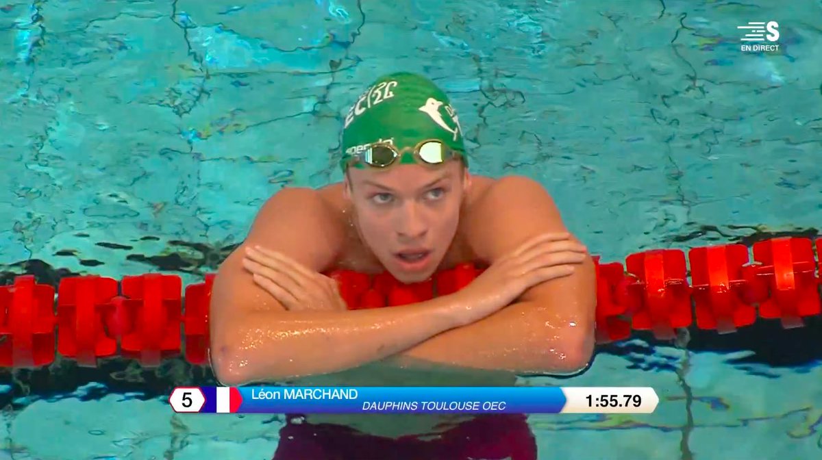 MR.CARTER on Twitter: "#Rennes2023 🇫🇷 - CF 🏊‍♂️ 200M PAPILLON (🌏 1:56.36) 🥇 Léon Marchand 1:55 ...