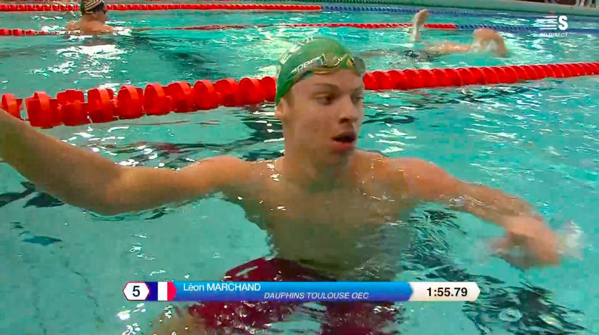 MR.CARTER on Twitter: "#Rennes2023 🇫🇷 - CF 🏊‍♂️ 200M PAPILLON (🌏 1:56.36) 🥇 Léon Marchand 1:55 ...