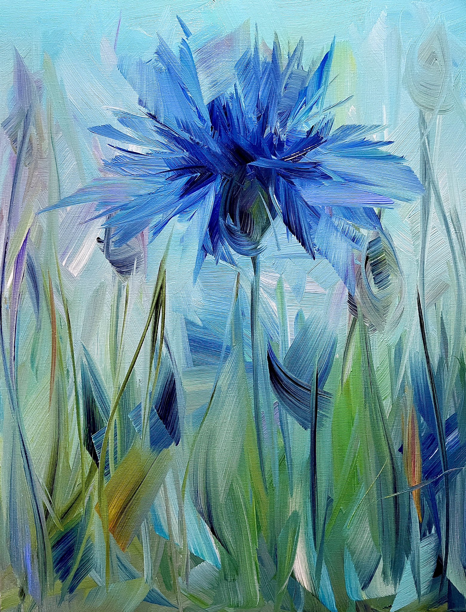 Cornflower Painting
