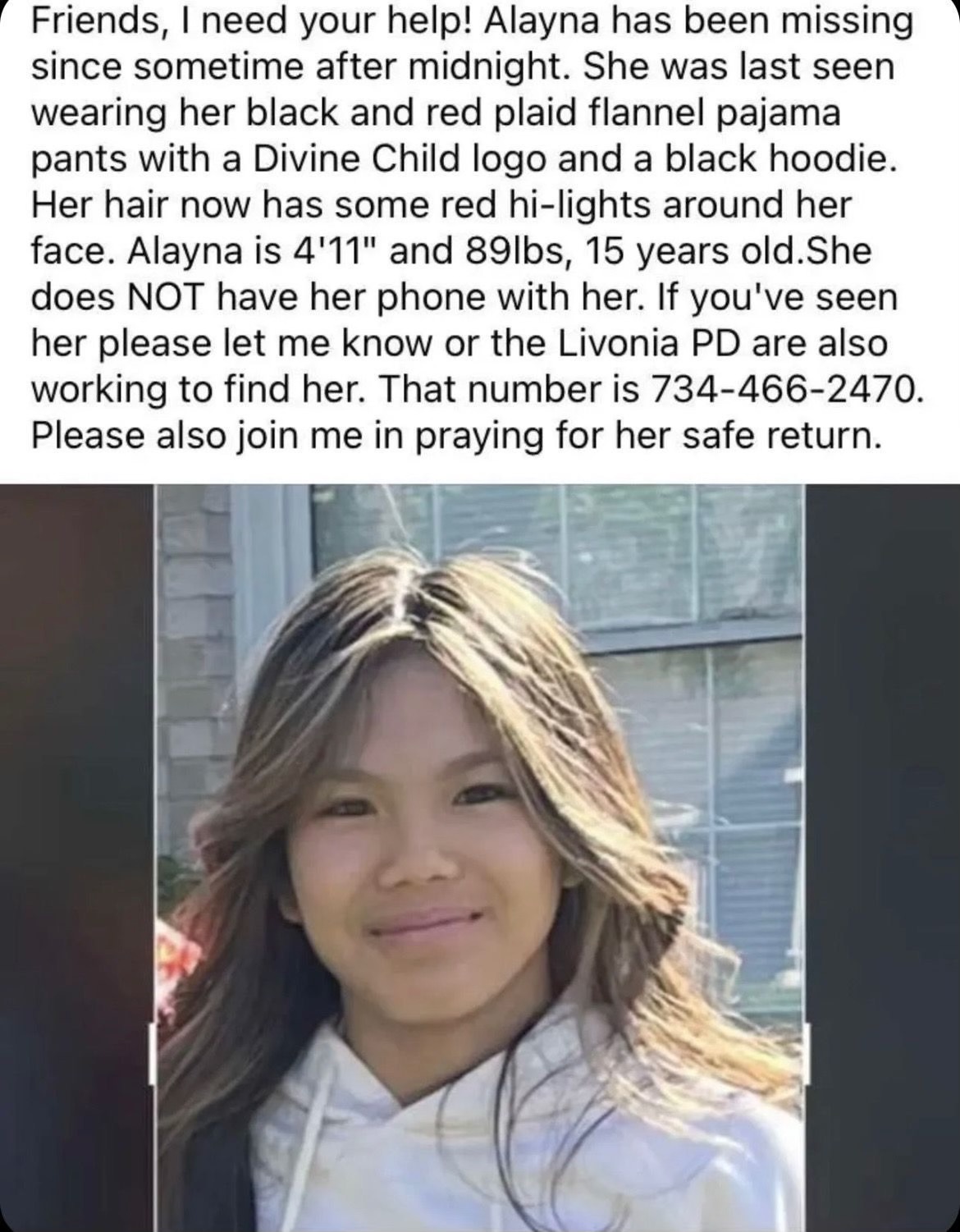 Divine Child Catholic Schools on Twitter: "Missing Person Alert!! We need your help to locate 15 ...