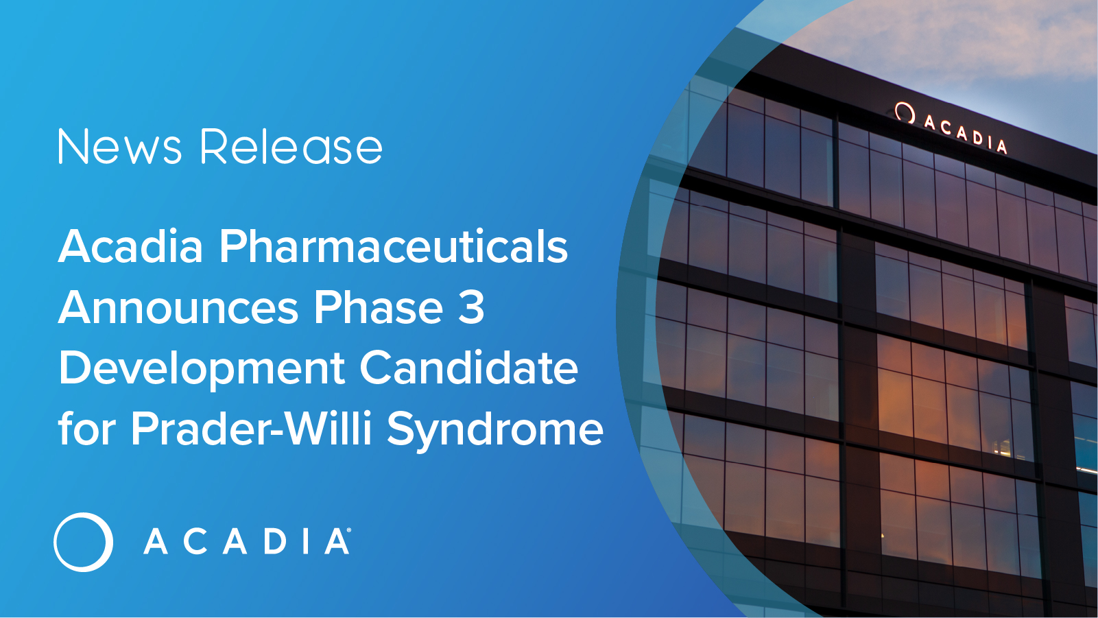 Acadia Pharmaceuticals on Twitter: "Today we announced the addition of a Phase 3 development ...