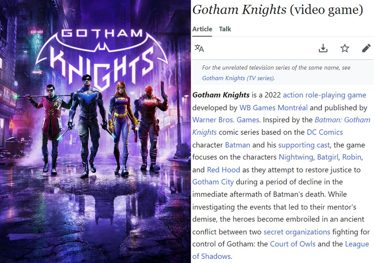 Crazy ass moments in DC history on Twitter: "In Gotham Knights (2022 video game), following ...
