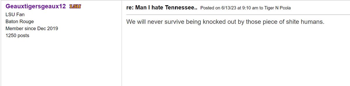 Message Board Geniuses on Twitter: "#LSU fans are looking forward to playing #Tennessee in the CWS."