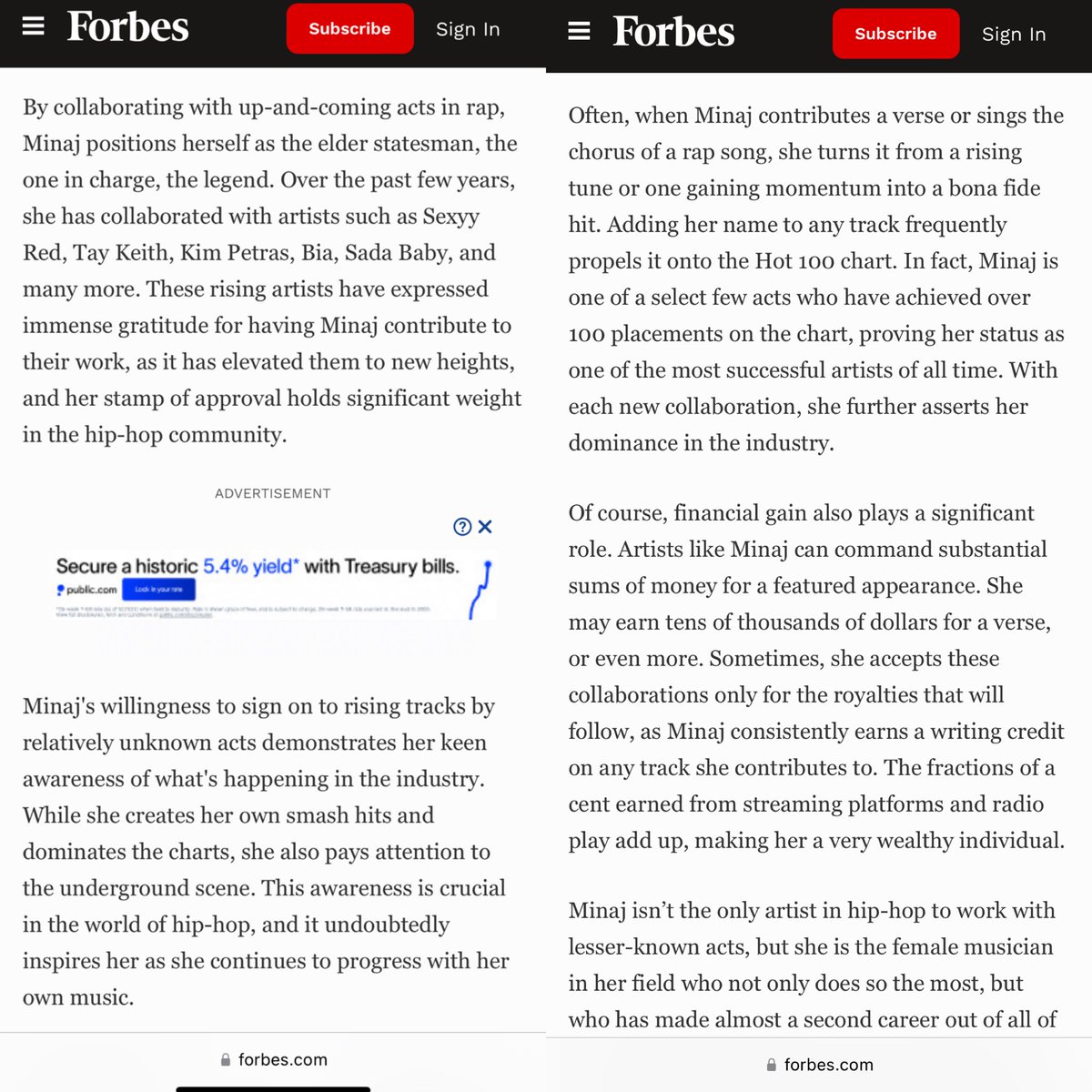 HW on Twitter: "Forbes praises Nicki Minaj in newest article: “By collaborating with up and ...