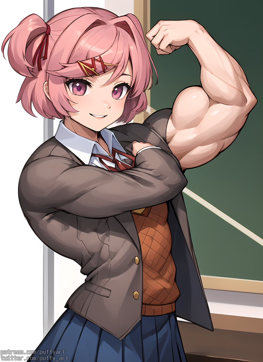 PuffyArt on Twitter: "Sleeper build Buffsuki 💪🏻 #AIグラビア #AIArtworks #DDLC #Natsuki"