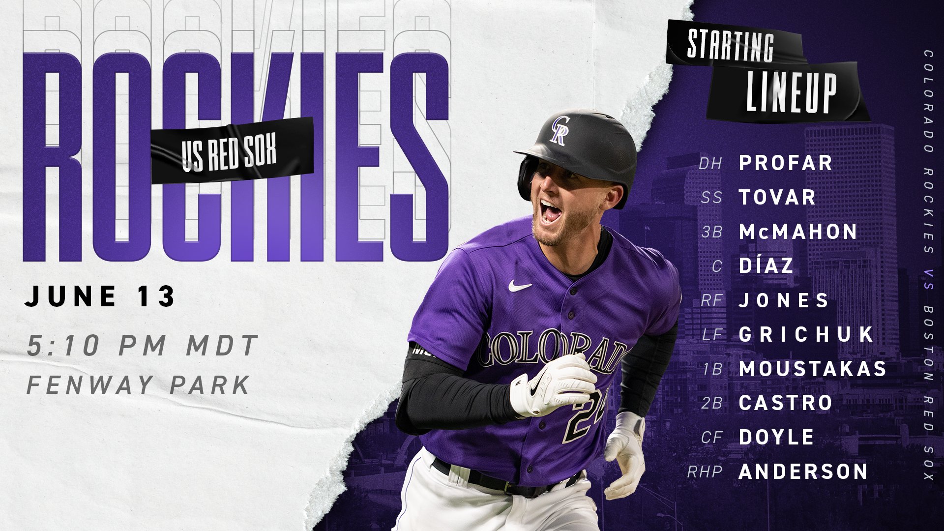Colorado Rockies on Twitter: "Two games in Boston Two wins for Daniel Bard 💜 https://t.co ...