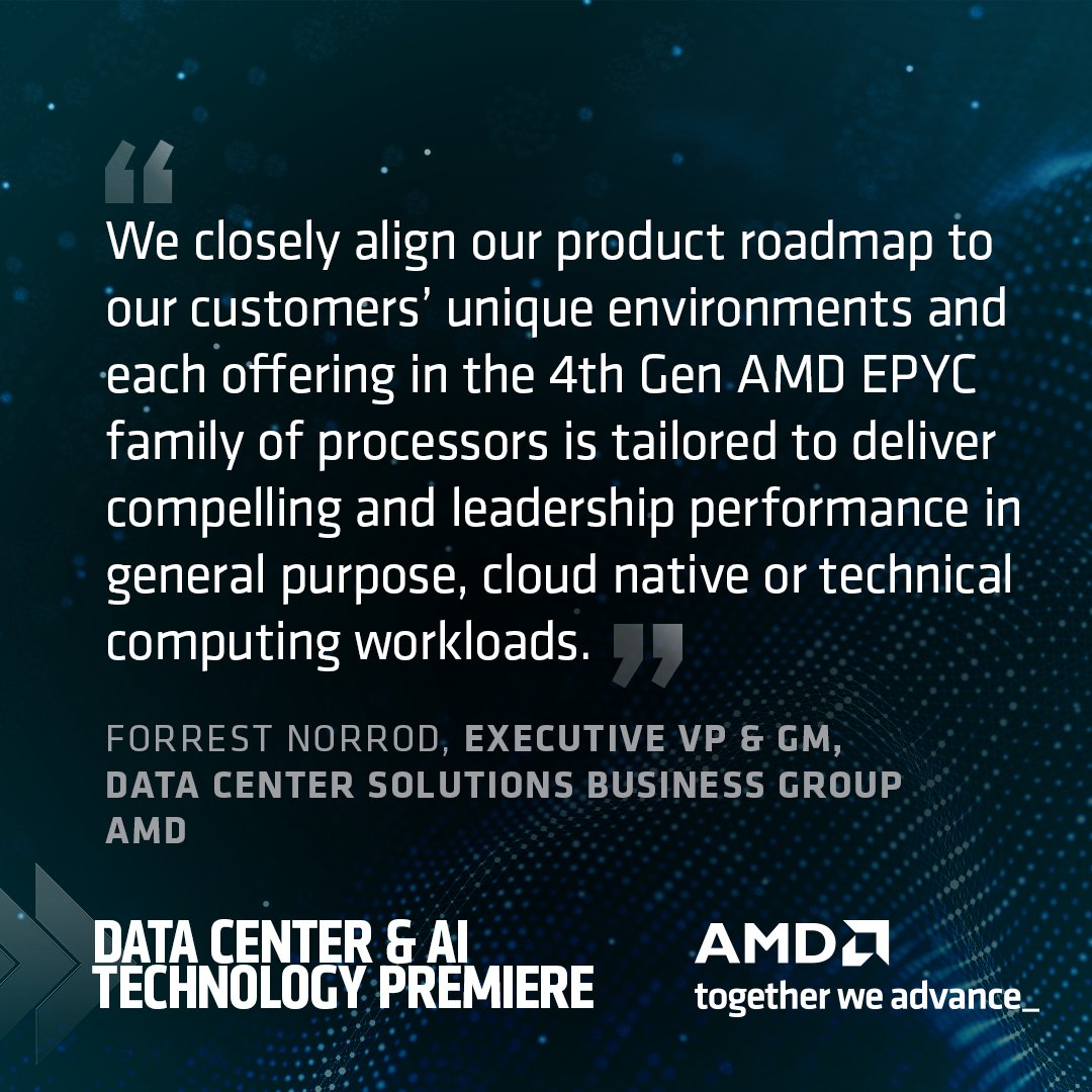 AMD on Twitter: "AMD expands 4th Gen EPYC CPU portfolio with leadership processors for cloud ...