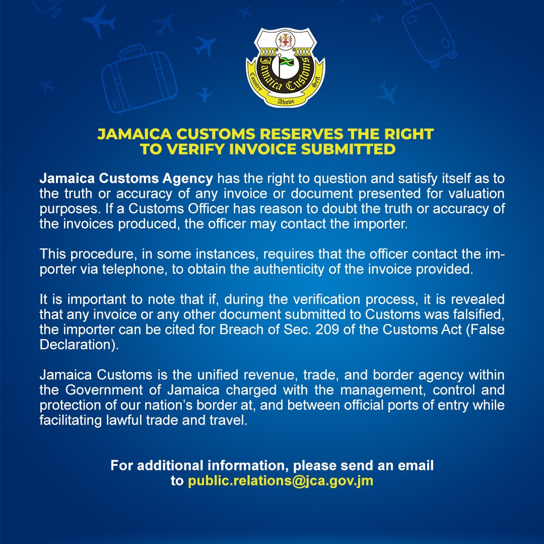 Jamaica Customs Agency on Twitter: Jamaica Customs Agency on Twitter: