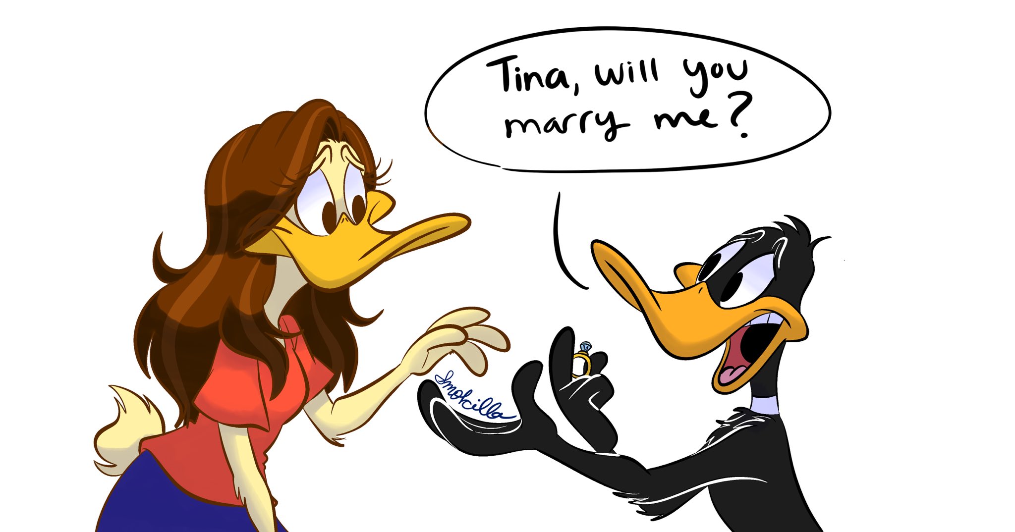 Daffy Duck And Tina Duck