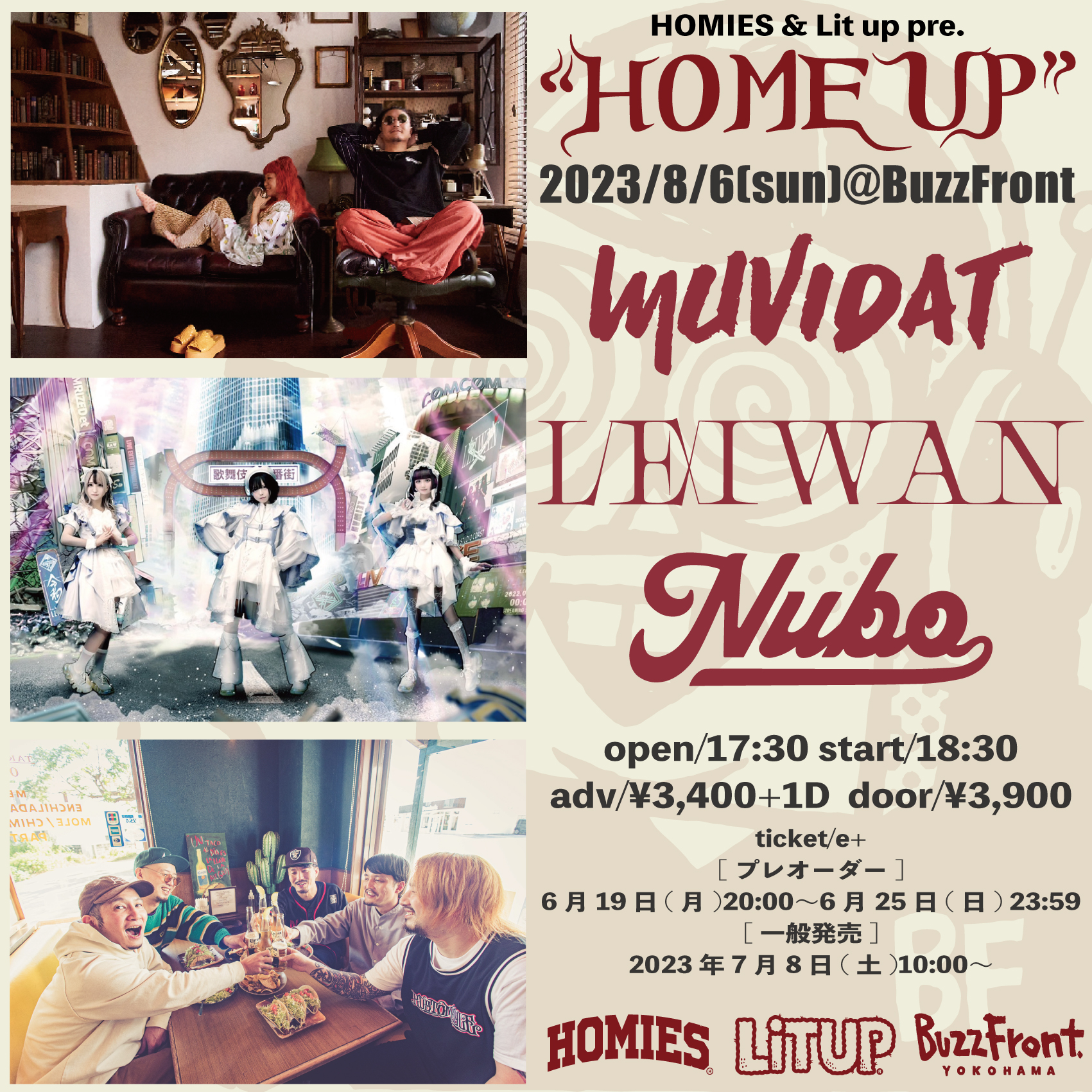 BuzzFront YOKOHAMA on Twitter: "【解禁】 8月6日(日) HOMIES & Lit up pre. "HOME ...