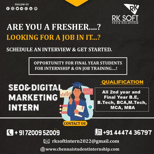 RK SOFT TECH SOLUTION on Twitter: "RK SOFT TECH WEBSITE DESIGN COMPANY - CHENNAI. Vacancy 1 ...