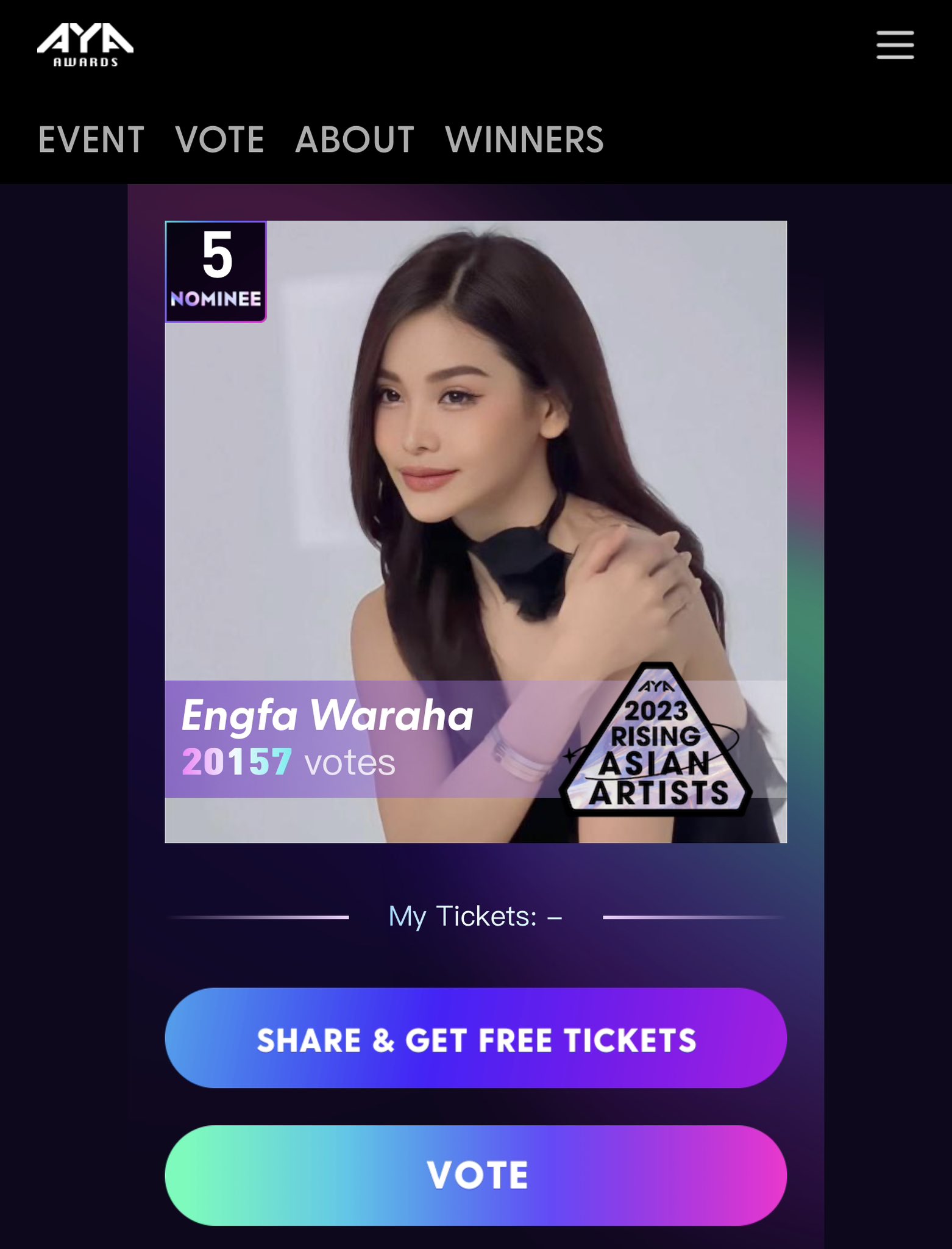 TEAM VOTING FOR ENGLOT (TH) on Twitter: "AYA Vote 💥 2023 Rising Asian Artists 📣 #EngfaWaraha # ...