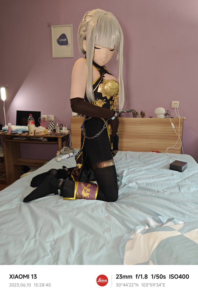 子🐟（扭转万象版） on Twitter: "“嘛～请温柔一点哦～” #kigurumi #少女前线 #旗袍 #拘束 #镣铐"