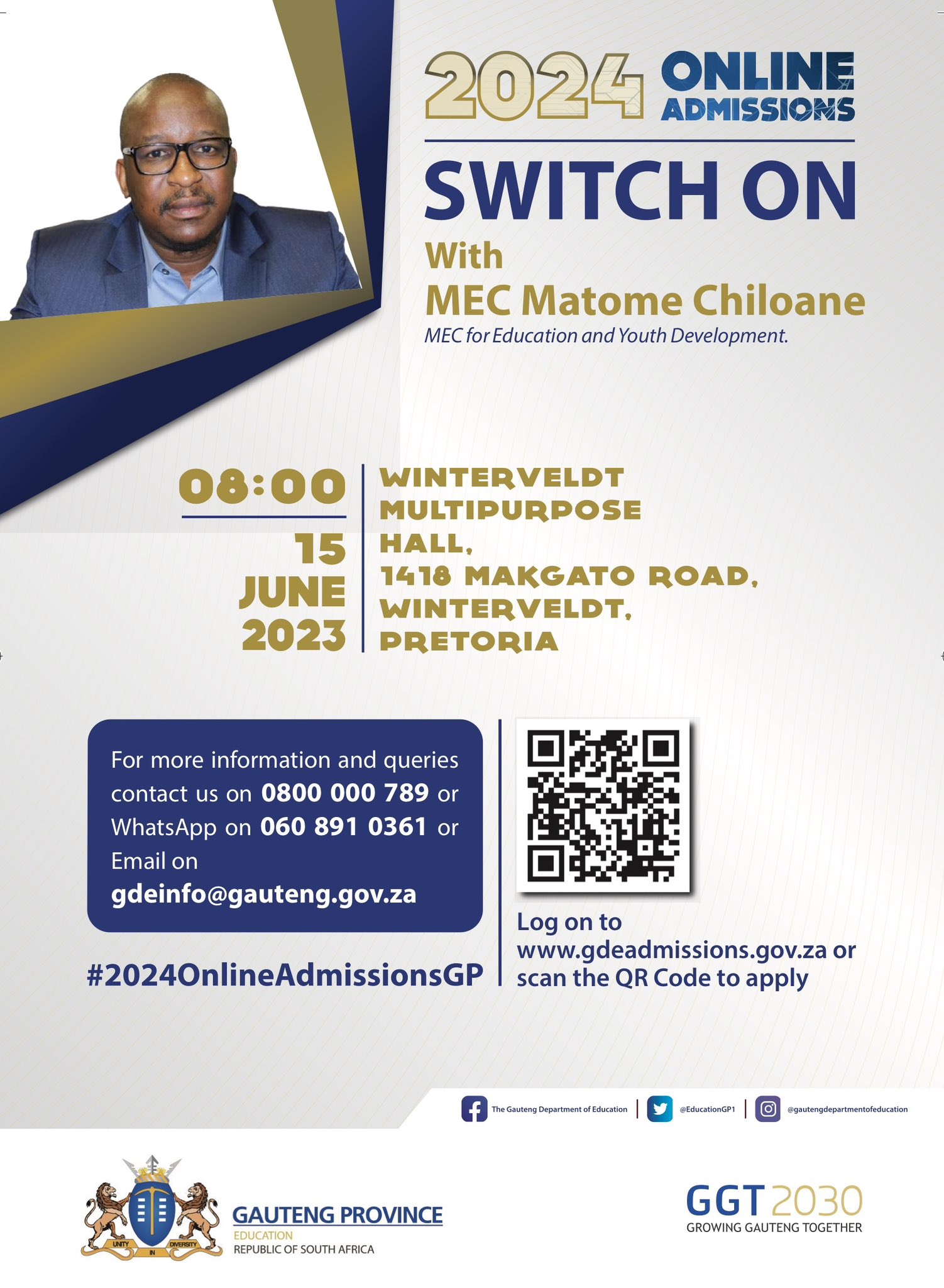 Gauteng Department of Education on Twitter: "2024 ONLINE ADMISSIONS SWITCH ON Gauteng Education ...