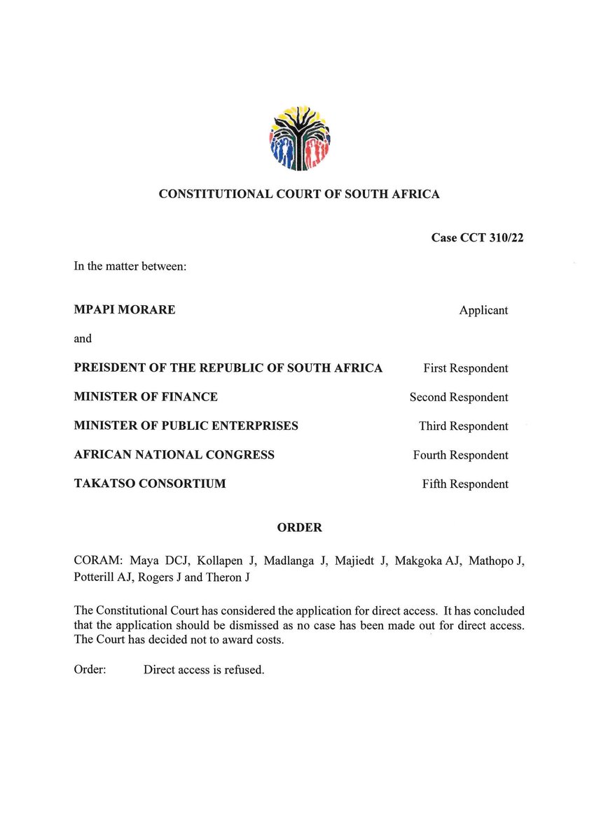 🚨🚨In October 2022, Mpapi Morare filed papers with the Constitution ...