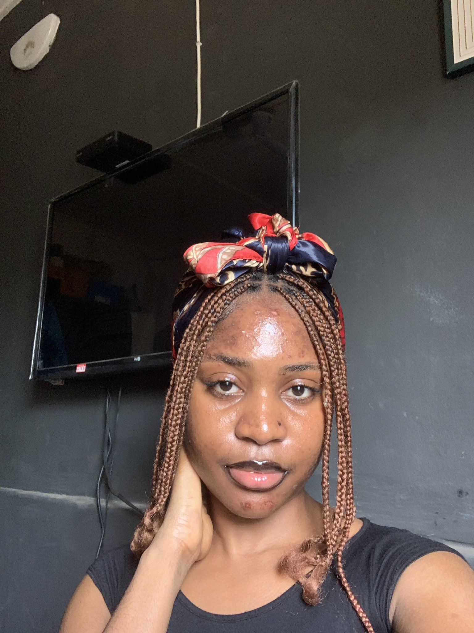 Box Braids With Bandana