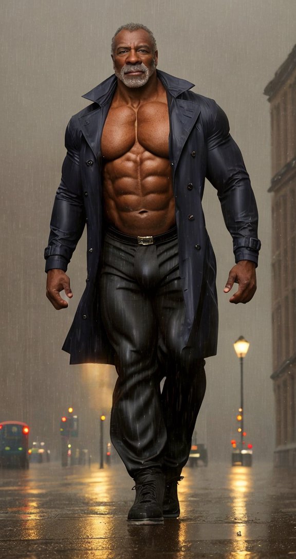 Blackmuscleai On Twitter Muscle In The Rainy Streets Of London Aiart