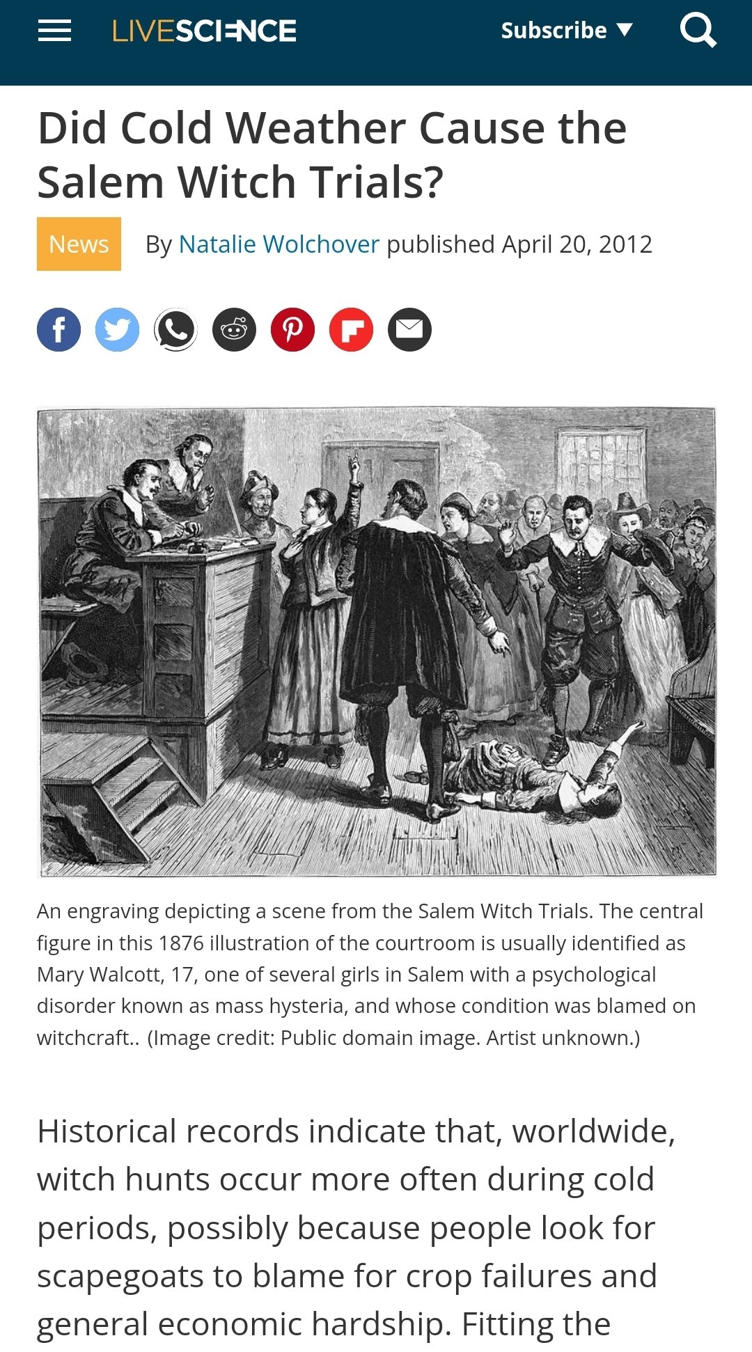 Mass Hysteria Witch Trials