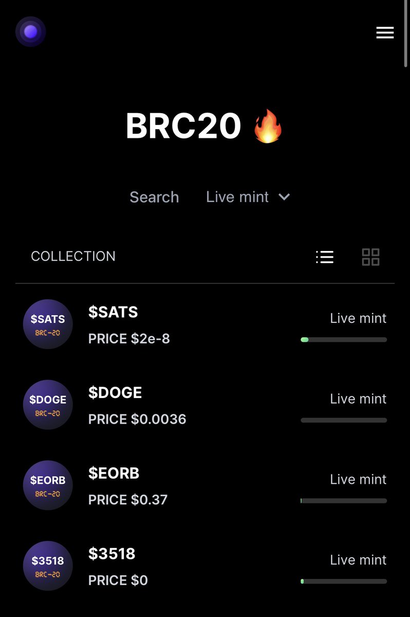 Ordinals Wallet on Twitter: "🔥Announcement🔥 Sort by live BRC-20 mints is now available on https ...