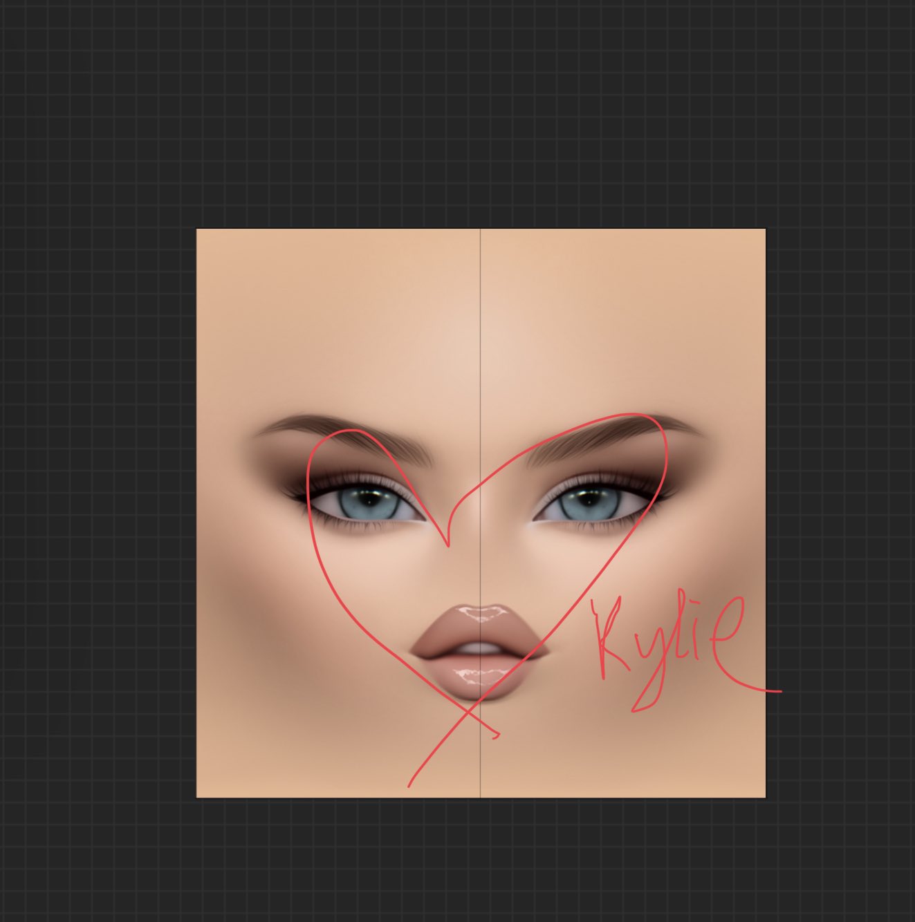 Female Face Texture Map