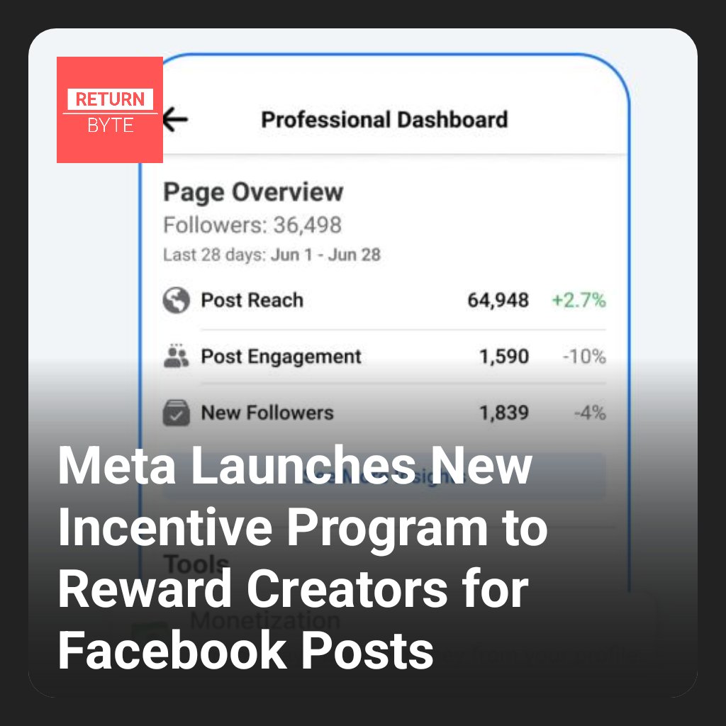 ReturnByte - Daily Tech on Twitter: "Meta Launches New Incentive Program to Reward Creators for ...