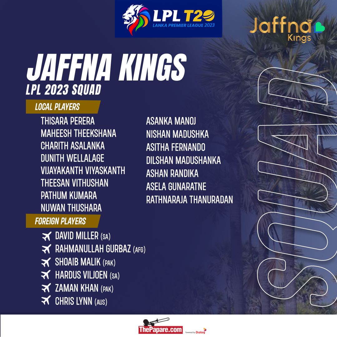 ThePapare.com on Twitter: ".@Lycajaffnakings squad for Lanka Premier League 2023. #LPL2023 More ...