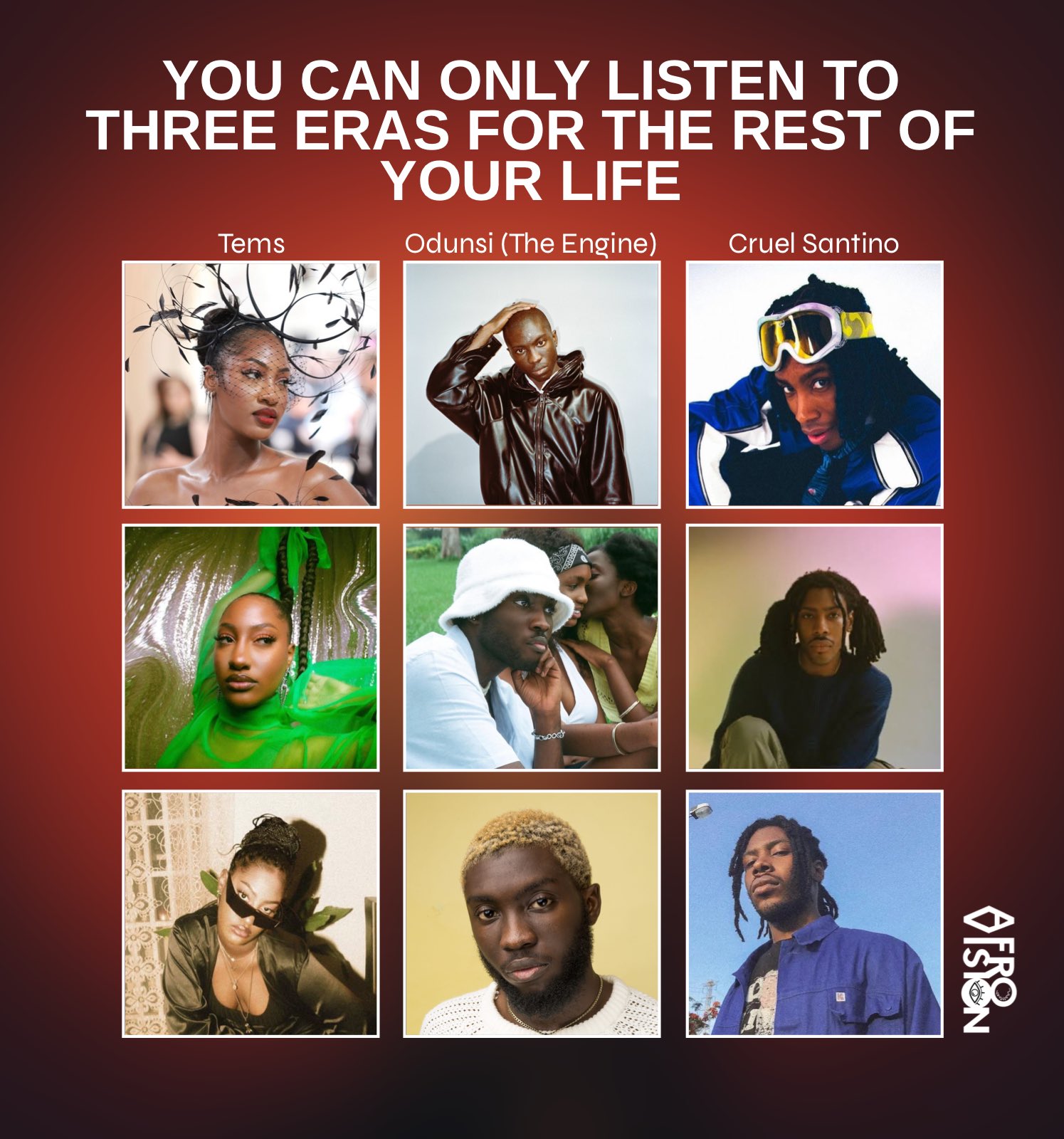 The Afrovision on Twitter: "What 3 eras would you pick? https://t.co/FuJJPsUdaL" / Twitter