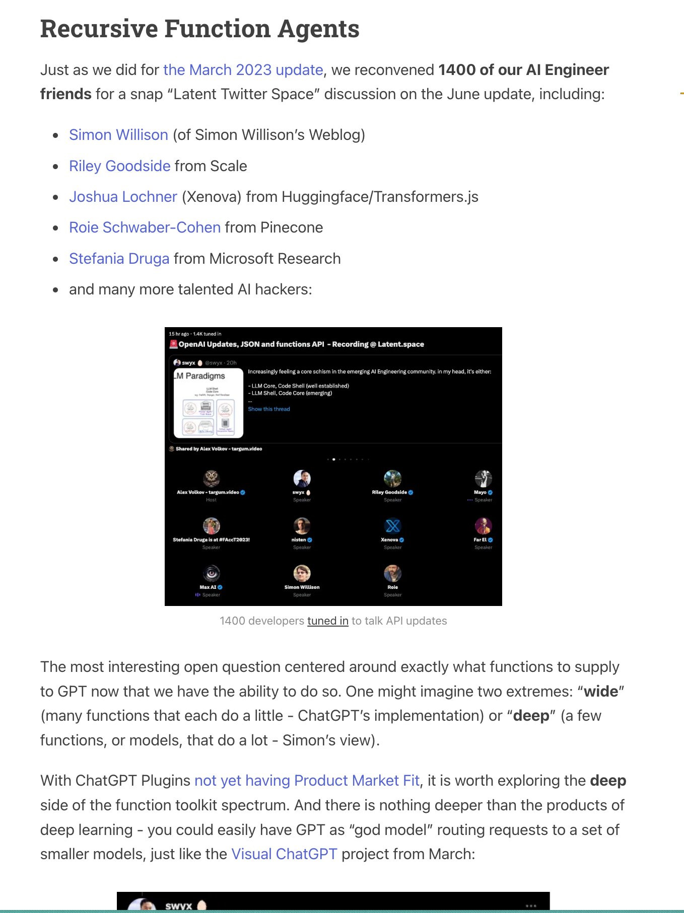 swyx.ai on Twitter: ""Recursive Function Agents" Developer opinion on the new Functions API is ...
