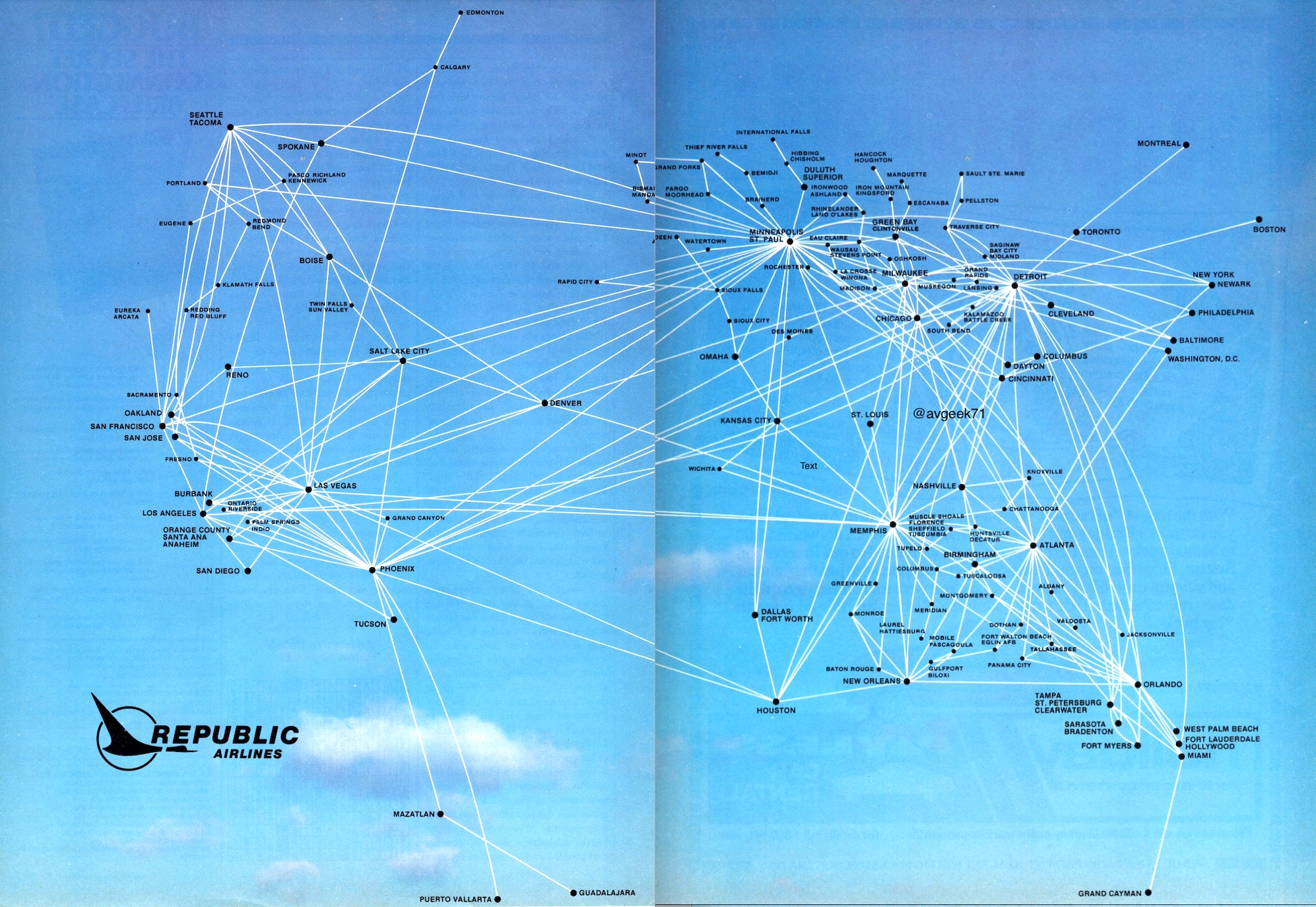 Eastern Airlines Route Map