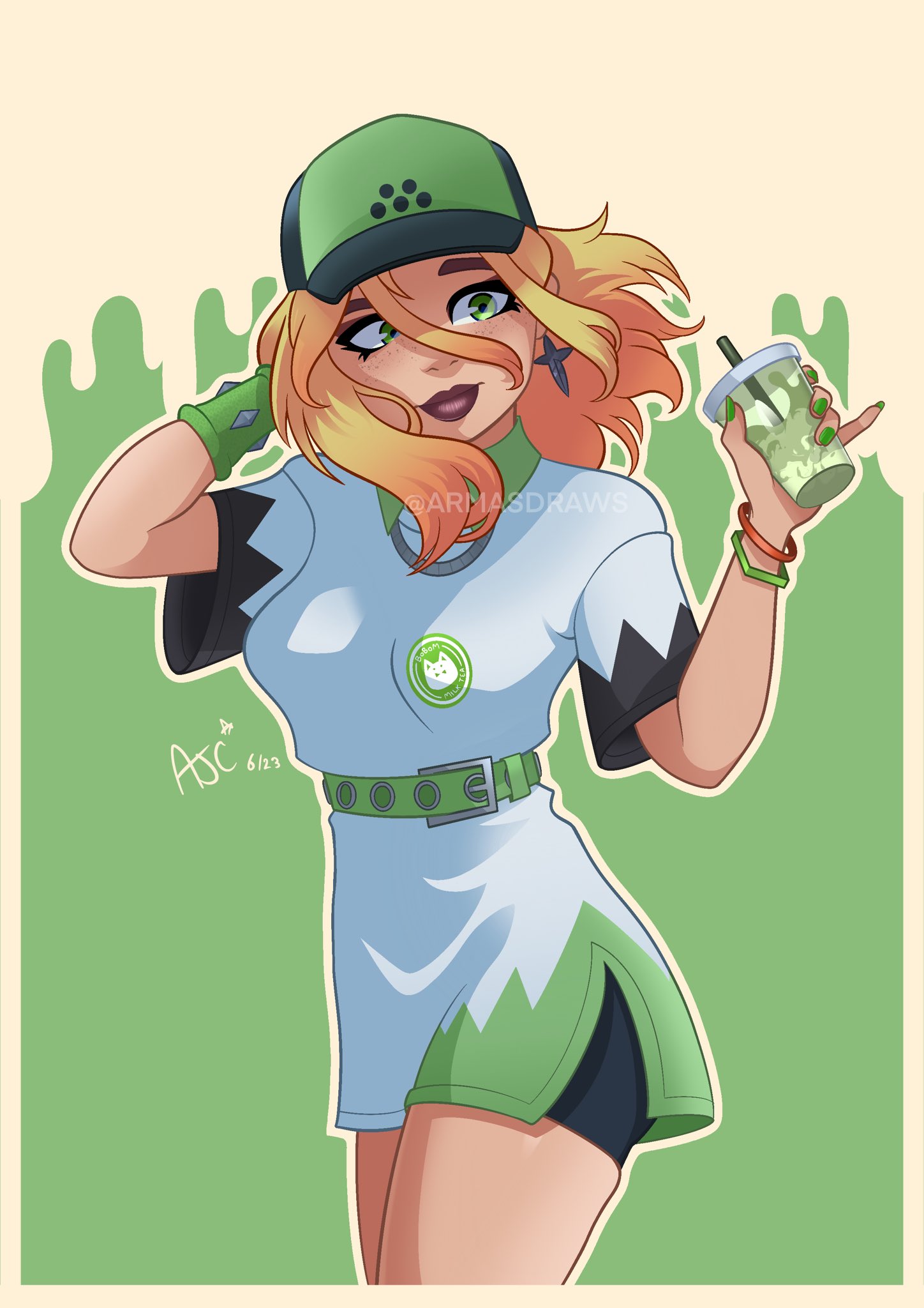 Armas ඞ On Twitter Helsies Switched Her Hair Up For The Summer 💚☀️ Fortnite Fortniteart