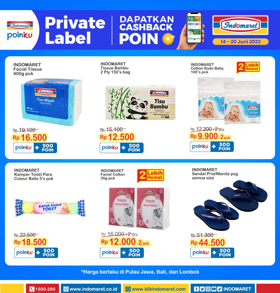 Indomaret on Twitter: "Dapatkan cashback Poin setiap belanja produk Private Label di bawah ini ...