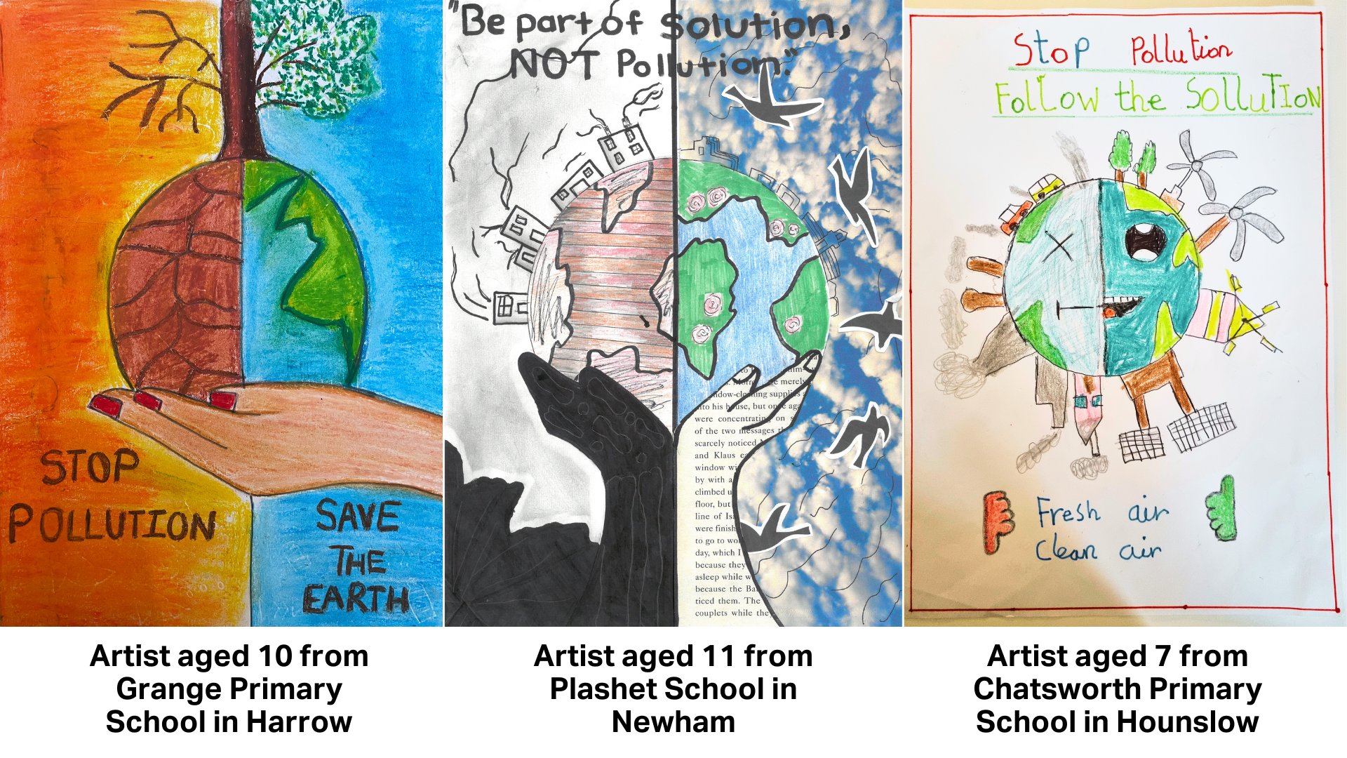 Stop Air Pollution Posters By Kids