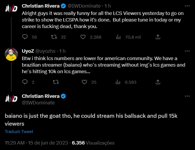 Ilha das Lendas 🏝️ on Twitter: "🚨 LCS PRECISA SER SALVA?: o streamer IWDominate fez um post ...