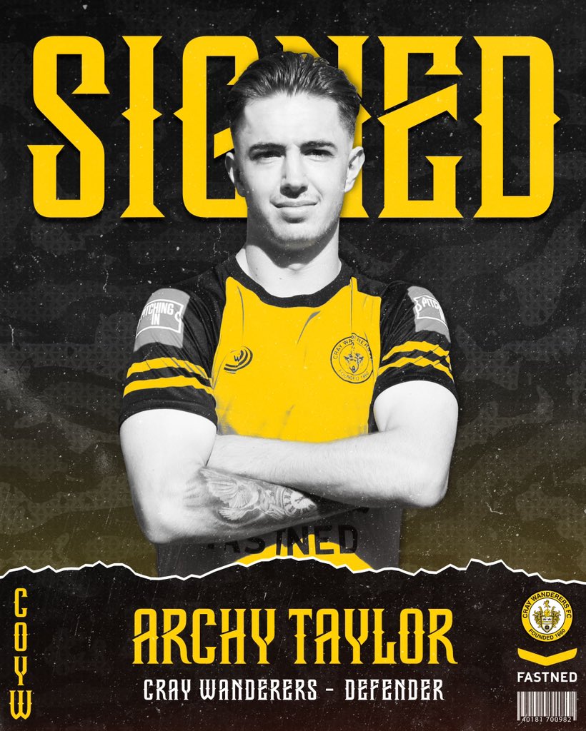 Cray Wanderers FC on Twitter: "SIGNED - Archy Taylor! Another incredible addition to our Defence ...