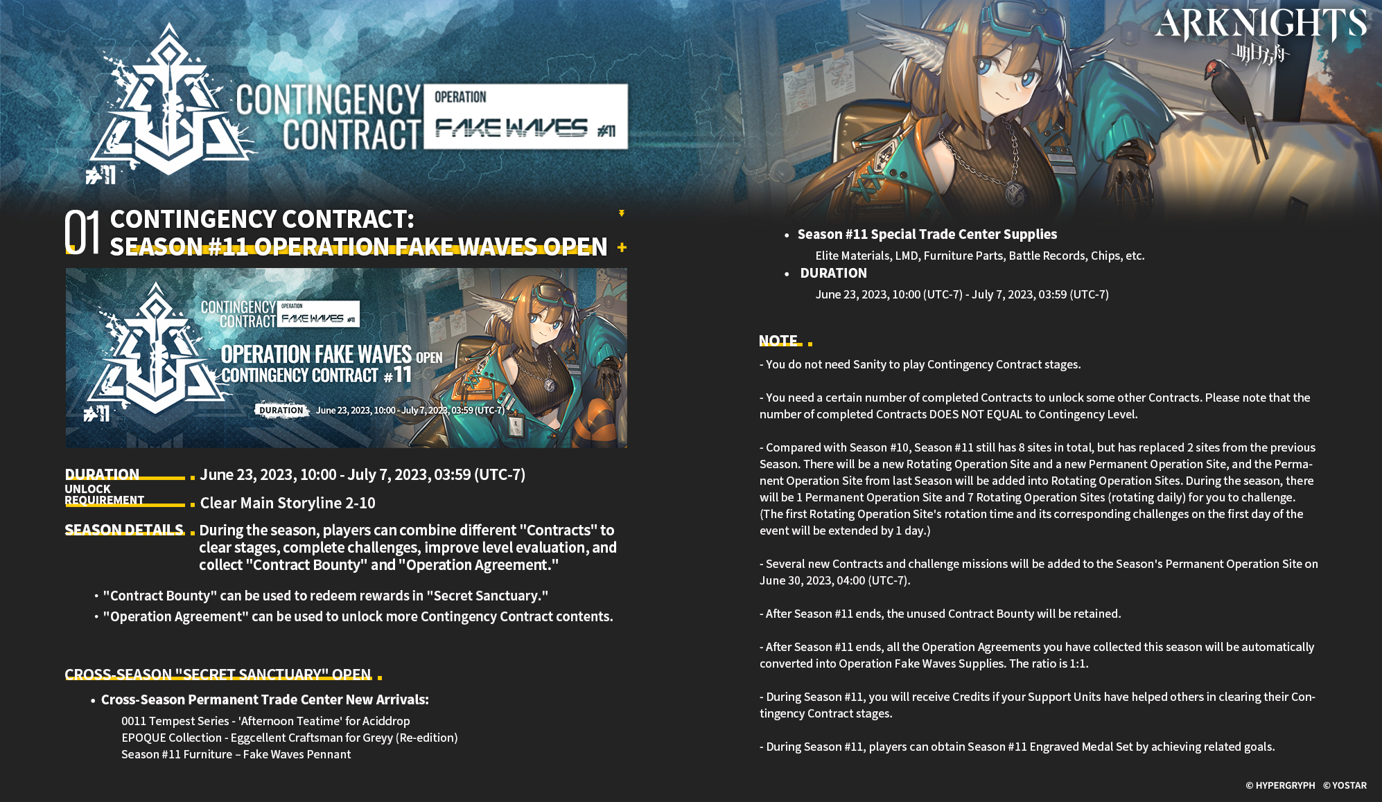 Arknights_EN on Twitter: "Dear Doctor, New event: #ContingencyContract Season #11 Operation Fake ...