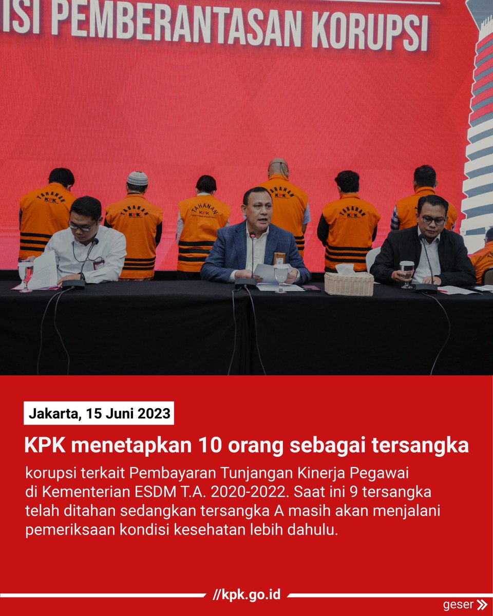 Kpk On Twitter Jakarta 15 Juni 2023 Kpk Menetapkan 10 Orang Sebagai