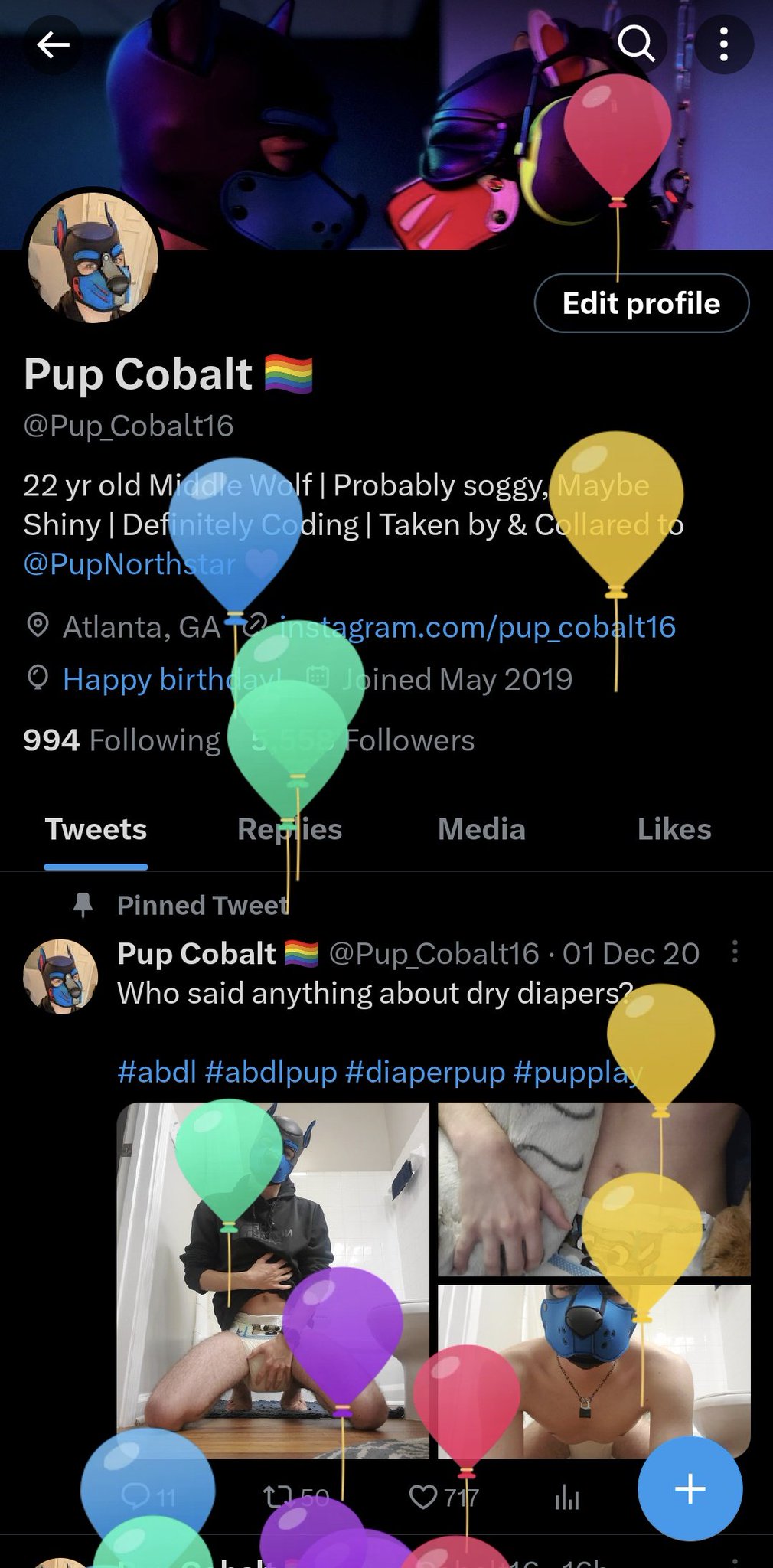 Pup Cobalt 🏳️‍🌈 on Twitter: "*OwO notices Ballon* I guess it's that time of year again! 🎉 https ...