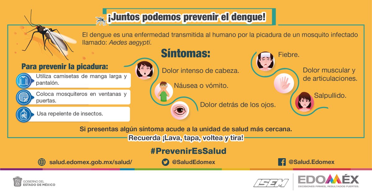 Secretaría de Salud del Estado de México on Twitter: "¡Juntos podemos prevenir el Dengue! Conoce ...