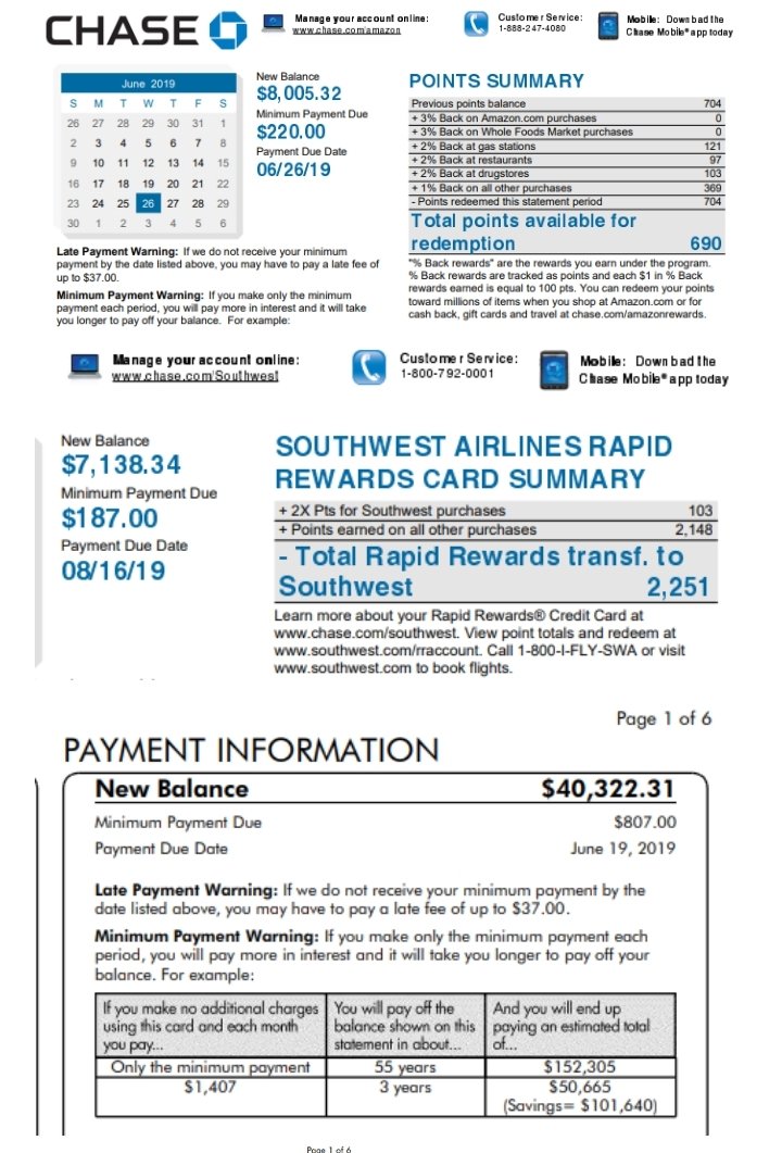 Chase Bank Statement 2022