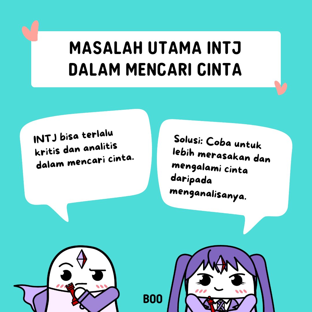 Boo Indonesia on Twitter: "Dear #ISTJ #ISFJ #INFJ #INTJ Tolong dibaca yah 😌🙌"