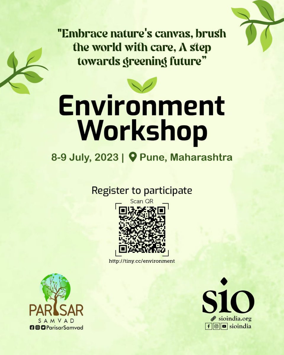 SIO of India on Twitter: ""Embrace nature's canvas, brush the world with care, A step towards ...