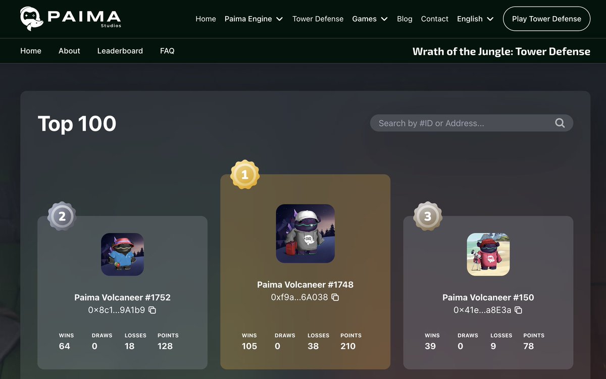 Paima Studios on Twitter: "Congratulations to Volcaneer #1748 for surpassing 100 wins in Tower ...