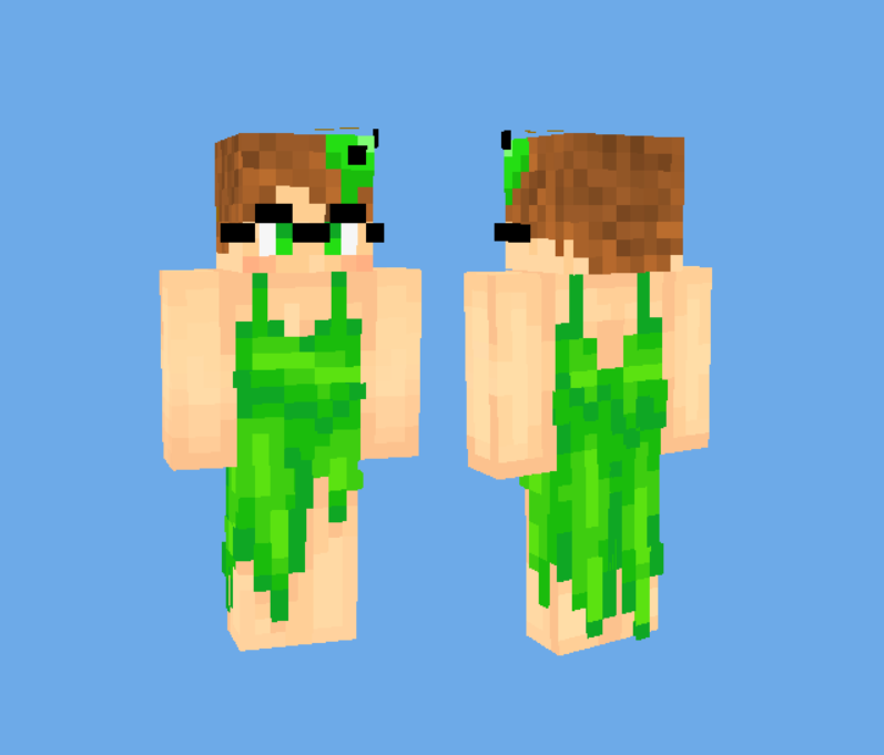 Minecraft Blue Creeper Girl Skin