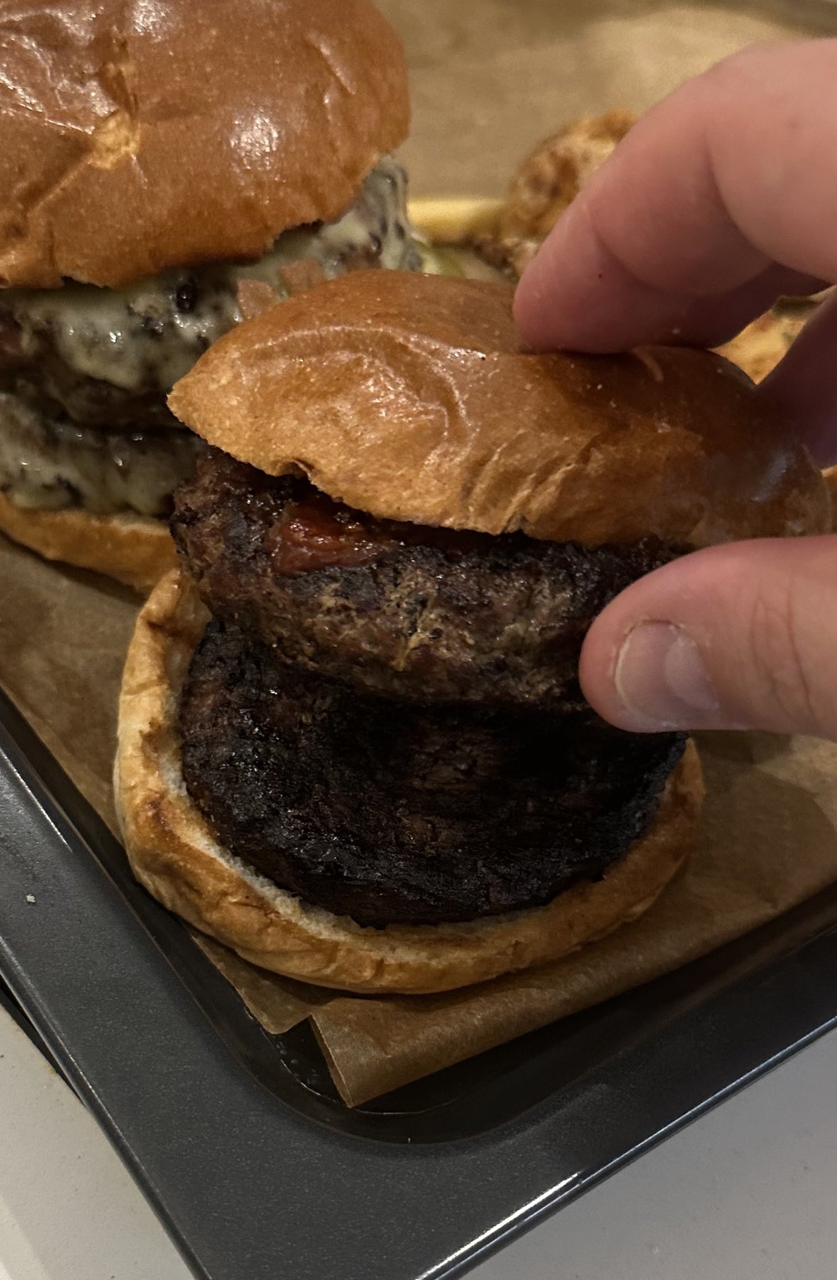 Burnt Hamburger Pork Belly Burnt Ends Burger Rezept Ichkoche.at