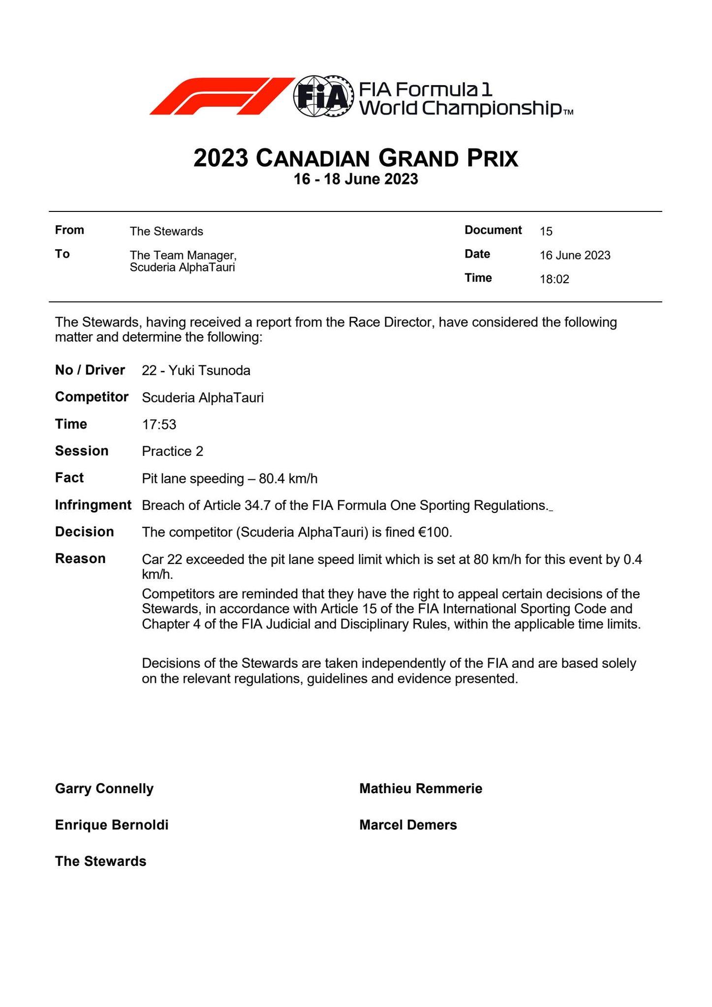 FIA F1 Documents Bot on Twitter: "New document: Infringement - Car 22 - Pit Lane Speeding ...