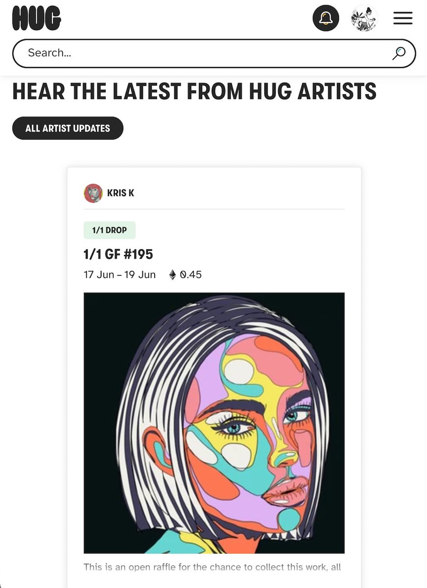 KrisK on Twitter: "Loving @thehugxyz's Artist Update feature ️ And a shout out to the truly ...