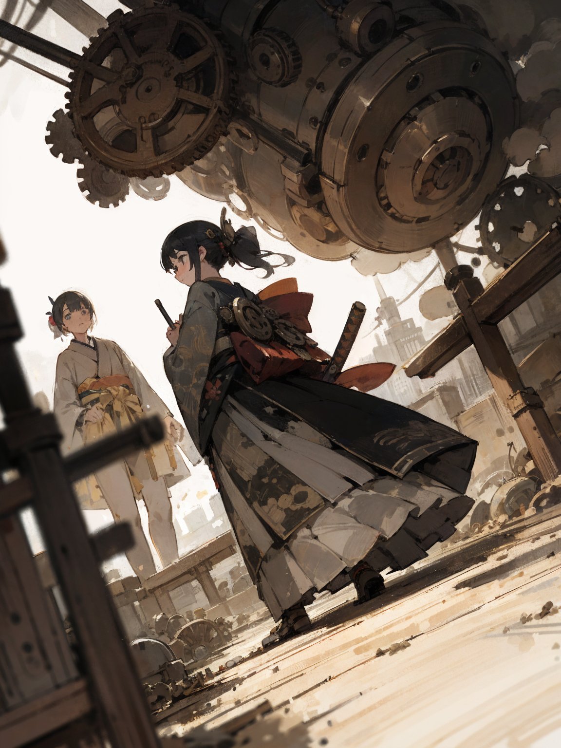 Steampunk Samurai Wallpaper
