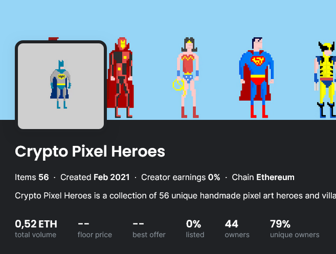 Javpixel on Twitter: "Crypto Pixel Heroes is sold out ! 🤯🤯 You guys are real degens. Can't wait ...