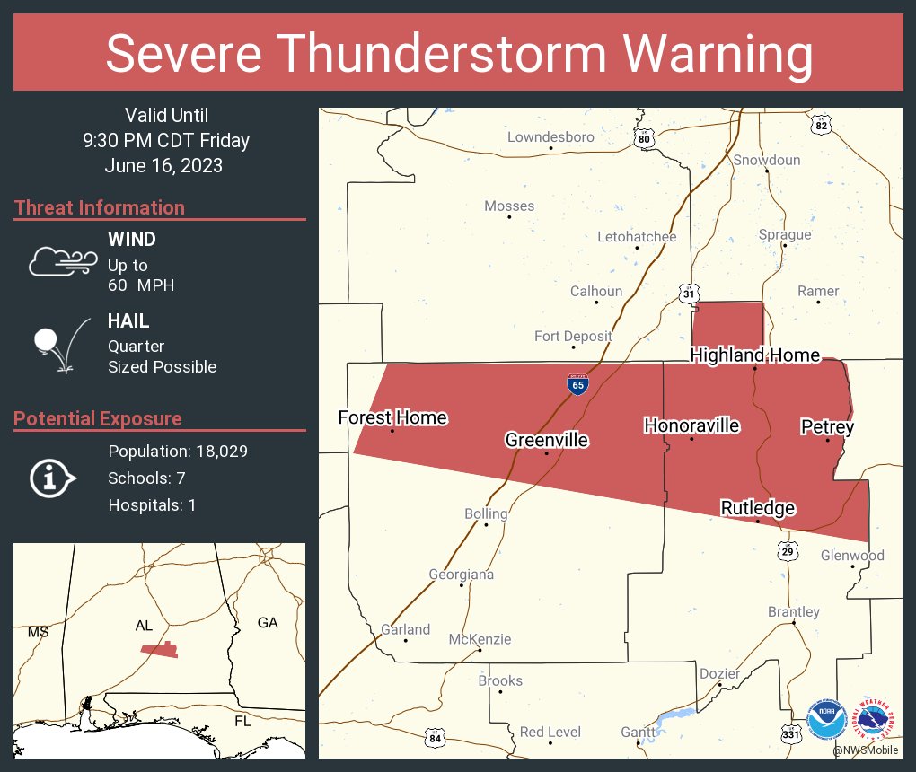 NWS Mobile on Twitter: "Severe Thunderstorm Warning including ...