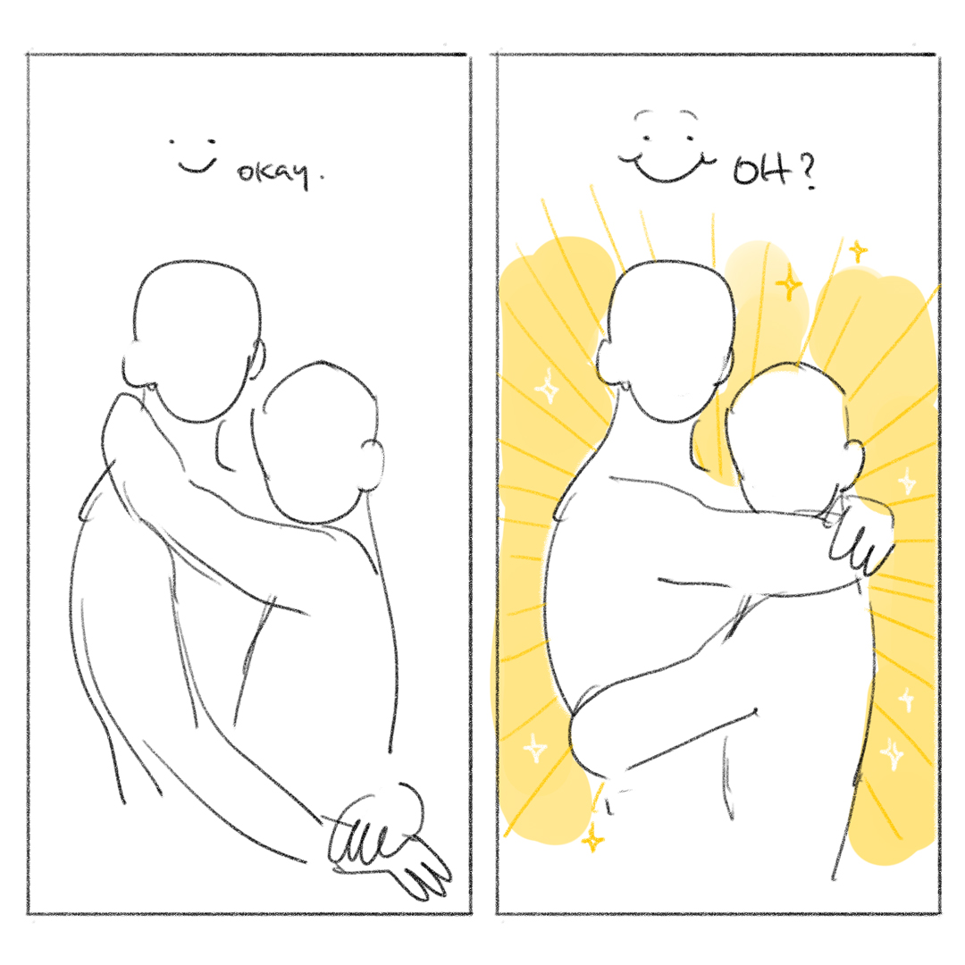 People Hugging Drawing